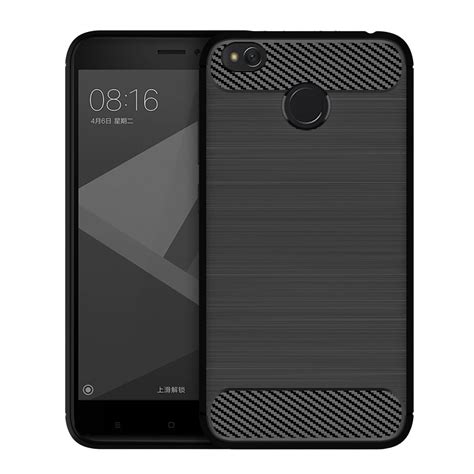 Xiaomi Redmi X Casing Armor Carbon Fiber Tpu Soft Silicone Back Cover Xiaomi Redmi X Case