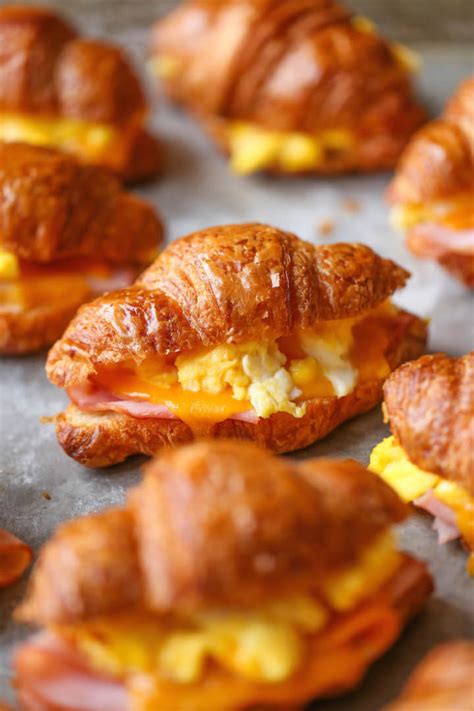 Freezer Croissant Breakfast Sandwiches Damn Delicious