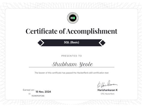sql dataskills learningneverstops hackerrank shubham yeole