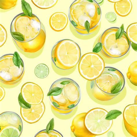 Premium Ai Image Lemonade Background Pattern
