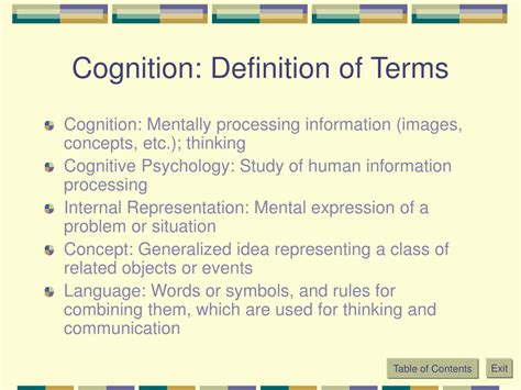 Meaning Of Cognition