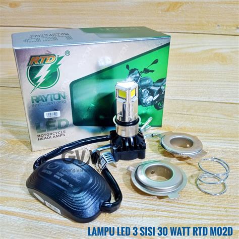 Jual Lampu Led Motor 3 Sisi 30 Watt H4 H6 Dop Led Motor AC DC Bohlam Motor RTD M02D Shopee