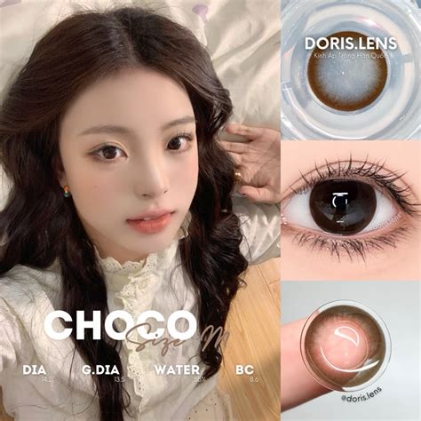 Kính Áp Tròng Doris Lens NÂu Choco Giãn Vừa 14 2mm Lens Mắt Nâu Choco