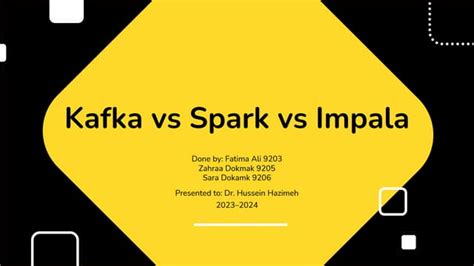 Kafka Vs Spark Vs Impala In Bigdata Pptx Cloud Computing Internet