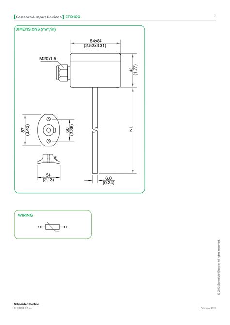 Schneider Electric Std100 Data Sheet