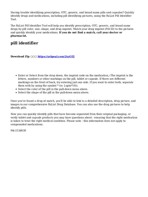 Fillable Online Pill Identification Tool Using Drug Pictures Color