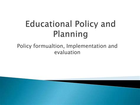 policy formulation implementation and evaluation pptx