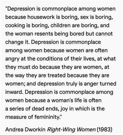 Depression Is Often A Consequence Of Social And Political Inequality Based On Sex And Thats Why