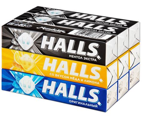 Леденцы Halls набор "Взрыв вкуса", Экстра сила, Мед и лимон, Original ...
