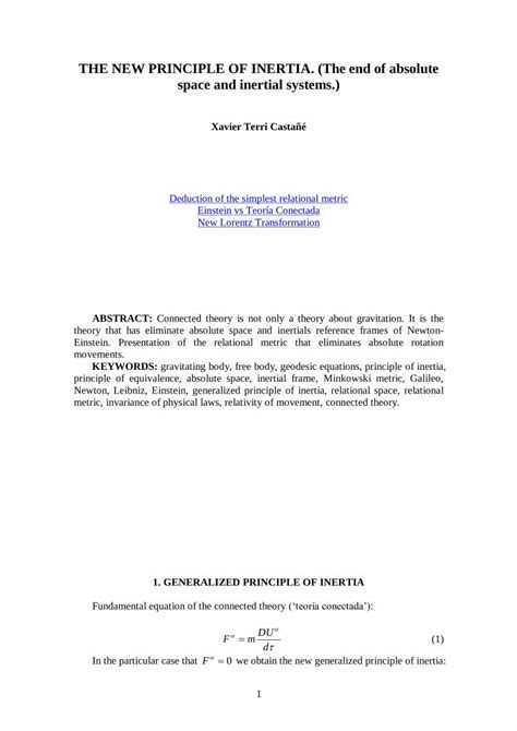 pdf equivalence principle or new principle of inertia ¿principio de
