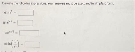Solved Evaluate The Following Expressions Your Answers Must Chegg