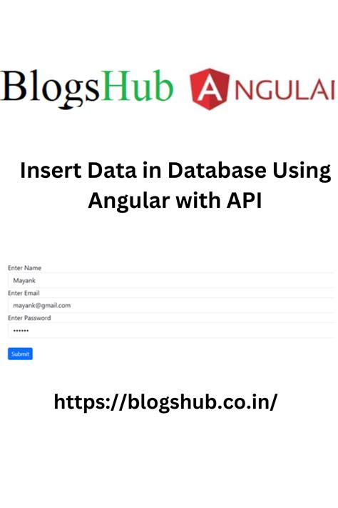 Insert In Database Using Angular With API Angular React Js Database