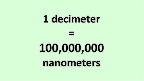 Convert Decimeter To Nanometer ExcelNotes