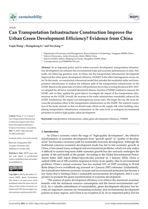 pdf can transportation infrastructure construction improve the urban
