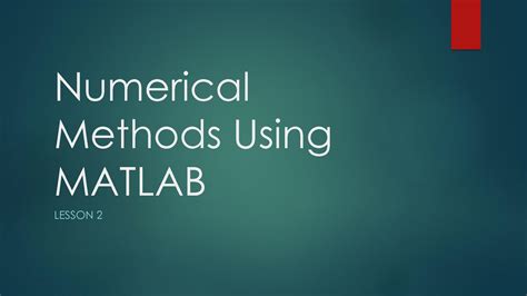 Solution Lesson 2 Matlab Studypool