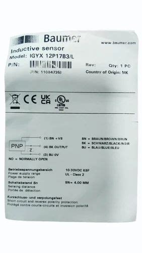 Baumer Make Proximity Sensor Igyx 12p17b3l At Rs 790 Baumer Sensors