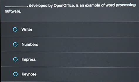 Solved Developed By Openoffice Is An Example Of Word