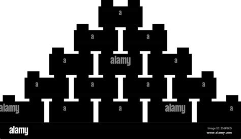 Pyramid Of Bricks Icon Black Color Vector Illustration Flat Style Simple Image Pyramid Of