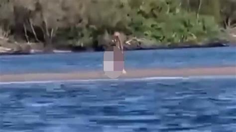 Sunshine Coast Risque Moment Couple Are Caught Performing A Sex Act On A Sandbar In The Middle
