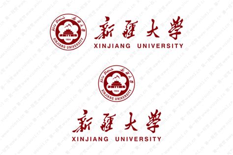 大学校徽系列 新疆大学标志矢量图 设计之家