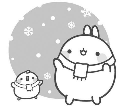 Coloring Page Molang Molang And Piu Piu In Winter 12