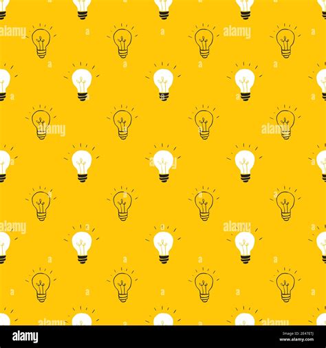 Light Bulb Seamless Pattern Hand Drawn Vector Illustration Stock Vector Image And Art Alamy