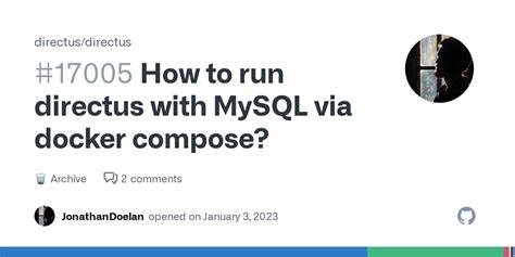 how to run directus with mysql via docker compose · directus directus