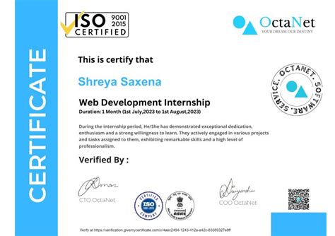 shreya saxena on linkedin octanet
