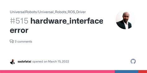 Hardware Interface Error Issue Universalrobots Universal Robots Ros Driver Github