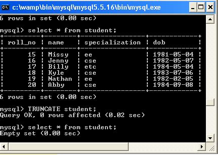 Difference Between Delete Truncate And Drop Statements Of MySQL