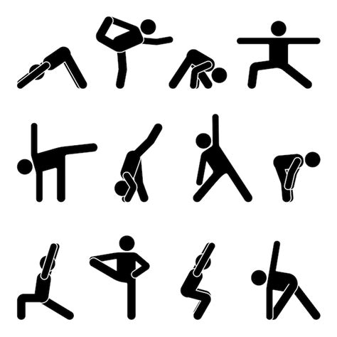 Premium Vector Stick Figure Basic Yoga Position Set