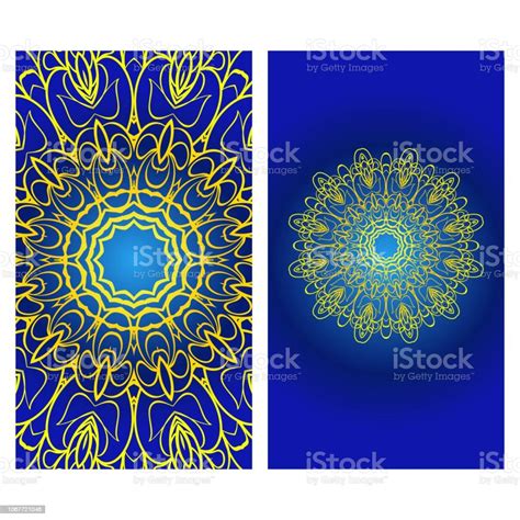 서식 파일 인사말 카드 초대장 텍스트를 위한 공간으로 설정 합니다 만다라 디자인입니다 벡터 일러스트 레이 션 Empire에 대한 스톡 벡터 아트 및 기타 이미지 Istock