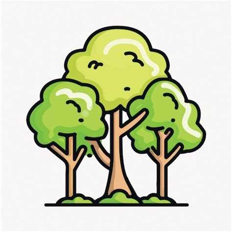 Premium Vector Vibrant Cartoon Trees Illustration