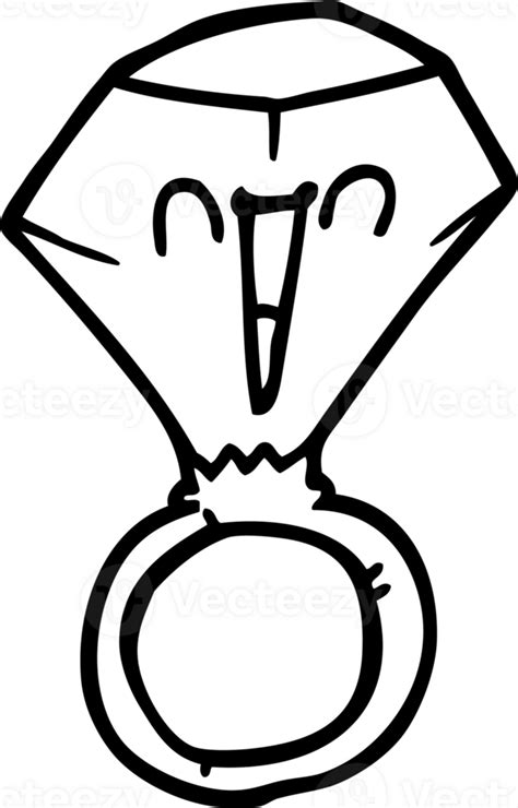 Line Drawing Cartoon Red Ruby Ring Icon 40744781 PNG