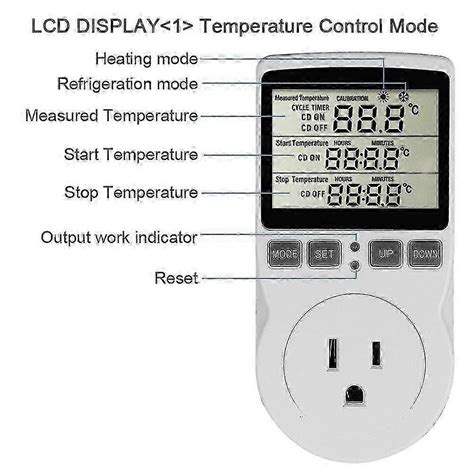 Digital Temperature Controller Power Socket Outlet Eu Plug Thermostat With Timer Switch Sensor