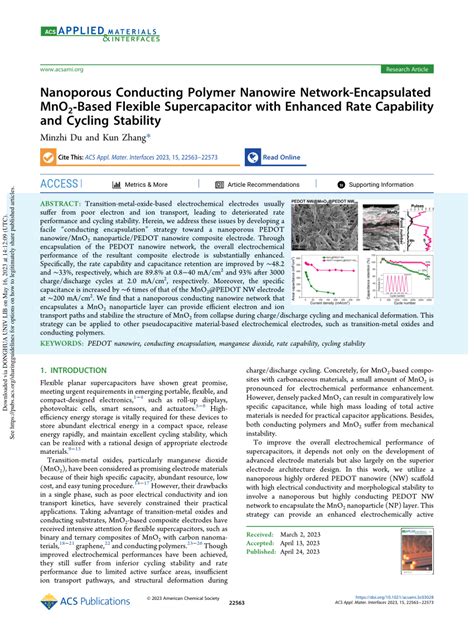 Pdf Nanoporous Conducting Polymer Nanowire Network Encapsulated Mno2