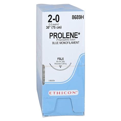 Prolene Suture 2 0 30 Polypropylene Monofilament Fslx Blue 36 Bx Medex Supply
