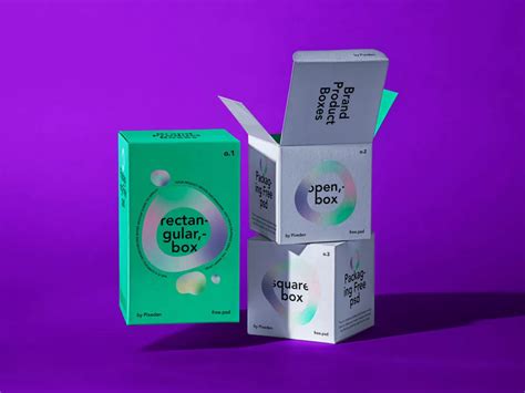free rectangular and square box product mockup