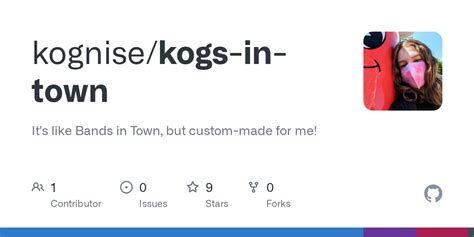 Github Kognise Kogs In Town Its Like Bands In Town But Custom Made For Me
