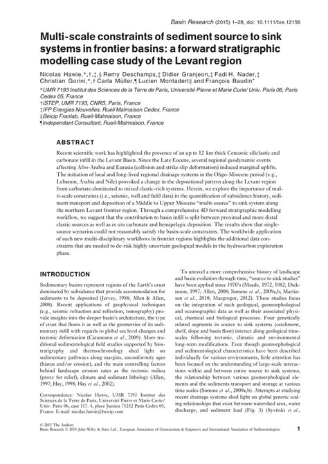 Pdf Multi Scale Constraints Of Sediment Source To Sink Systems In