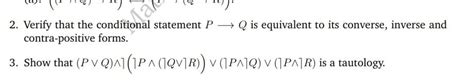 Solved 2 Verify That The Conditional Statement P Q Is