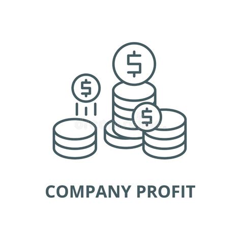 Company Profit Vector Line Icon Linear Concept Outline Sign Symbol