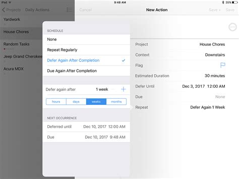 Unable To Create A Repeating Task That Is Deferred Only Omnifocus For Ios The Omni Group