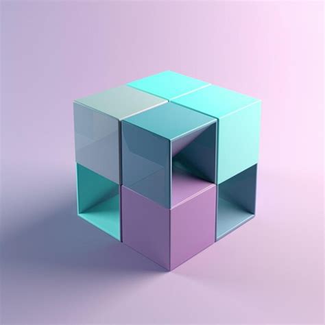 Premium Ai Image A Threedimensional Cube In Soft And Geometric Form