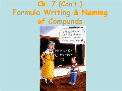 Formula Writing Naming Compounds Chemistry Presentation
