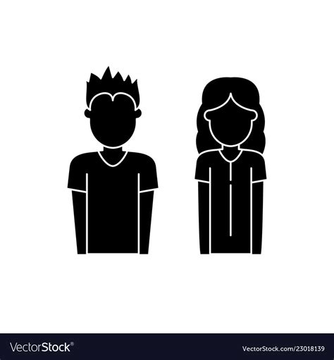 Embarrassment Black Icon Sign On Isolated Vector Image