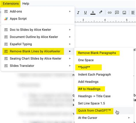 do you use chatgpt try my formatting add on teacher tech with alice