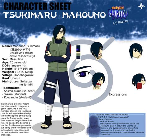 Naruto Oc Sheet Tsukimaru Mahouno V2 By Baztey On Deviantart