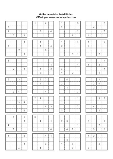 Sudoku Difficile Pour Enfant à Imprimer Caboucadin