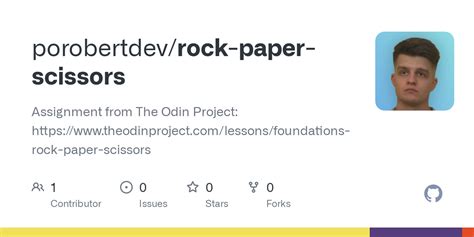 Github Porobertdev Rock Paper Scissors Assignment From The Odin Project Https